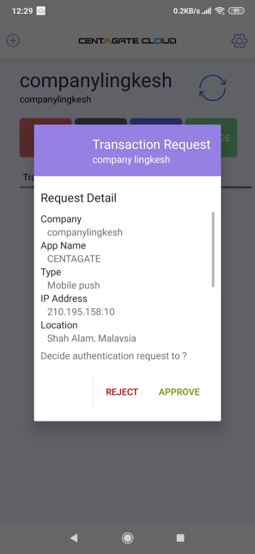 Push Notification Authentication