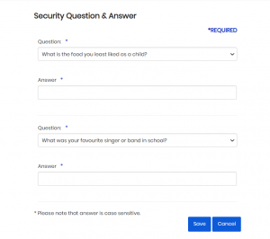 Security Question & Answer
