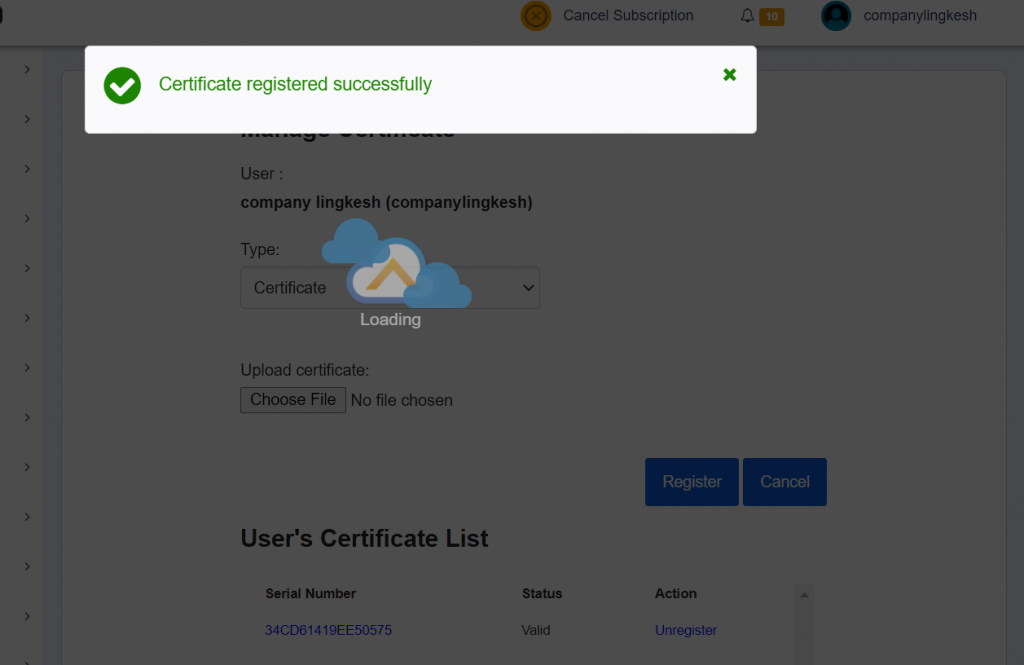 Register PKI Certificate